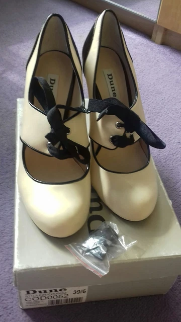 DUNE SAMBA-RIBBON TANGO cream high heel shoes size 6 £33.00 - PicClick UK