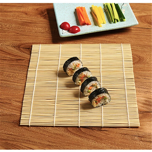 SUSHI MAT BAMBOO Maker Kit Rice Roll Mold Kitchen DIY Mould Roller Rice ...