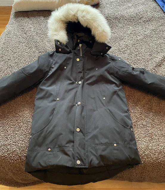 MOOSE KNUCKLE PARKA Fur Coat Kids Winter Jacket Unisex - Large Black ...