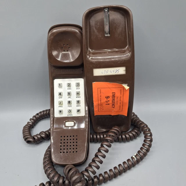 BELL PHONES FAVORITE Phone, Push Button Dark Brown, Vintage Tested ...