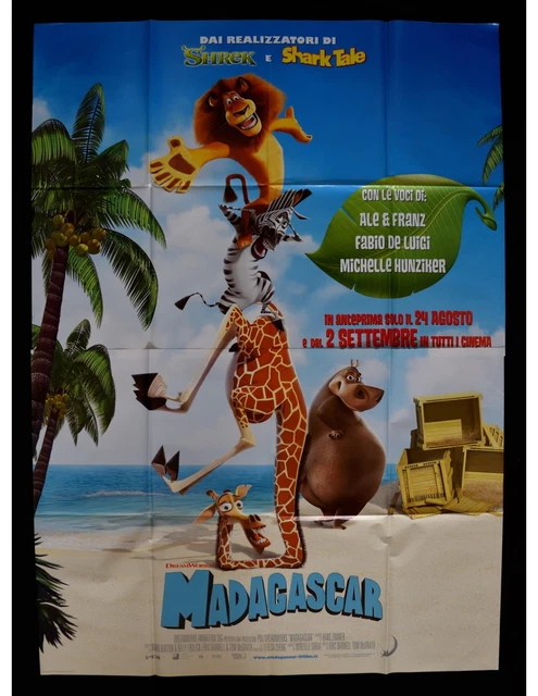 MANIFESTO MADAGASCAR DREAMWORKS Animation leone giraffa W79 EUR 10,99 ...