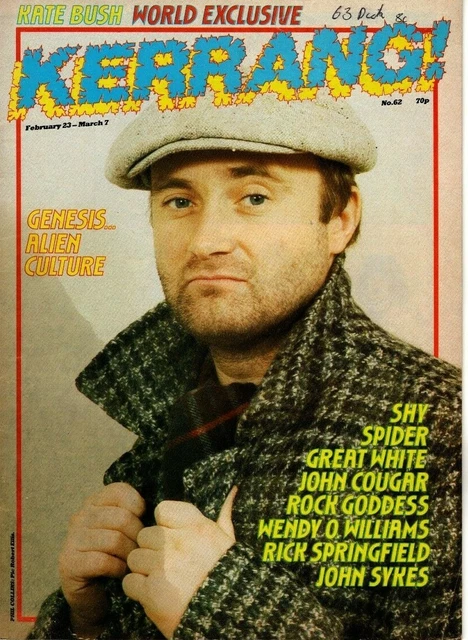 KERRANG MAGAZINE 1984 Genesis Kate Bush Spider Wendy O. Williams Rock ...