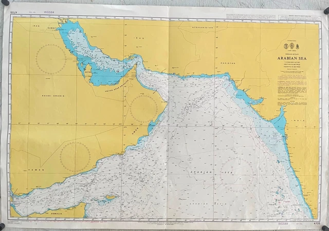 AMIRAUTÉ 4705 INDIEN Océan Arabe Mer Carte Chart Nautique Marine ...
