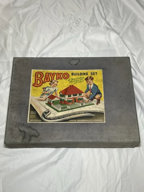VINTAGE BAYKO BUILDING Construction Set 3- Patent No. 422645 Boxed £30. ...