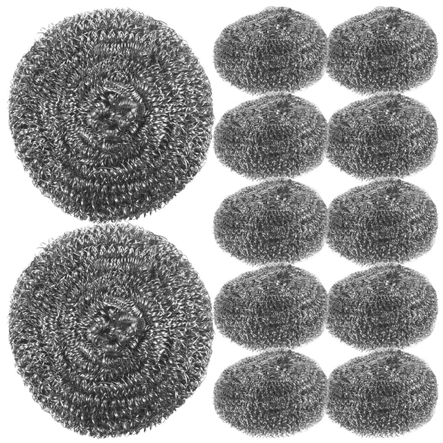 12 PCS STEEL Wool Stainless Kitchen Brush Pot Pan Cleaning for EUR 19 ...