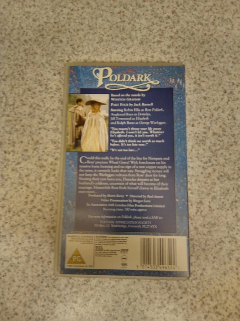 POLDARK PART FOUR 4 - PAL VHS Video Tape BBC 1975/1993 ROBIN ELLIS JILL ...