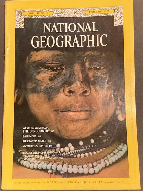 VINTAGE 1975 NATIONAL Geographic Magazine Exxon Caterpillar Car Ads ...