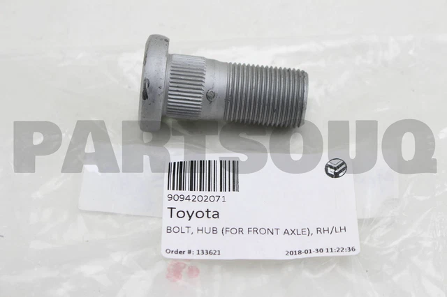 9094202071 GENUINE TOYOTA BOLT, HUB (FOR FRONT AXLE), RH/LH 90942-02071 ...