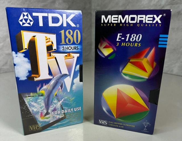 VHS NASTRI VUOTI Video X 2 TDK Memorex 180 Nuovo Sigillato 3 Ore EUR 11,71 - PicClick IT