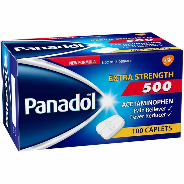 48 PANADOL 500 mg Extra Strength Caplets Pain Reliever 2 Pack - 24 Exp ...