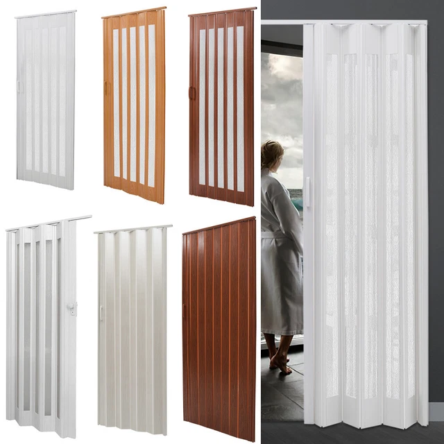 PVC WOOD EFFECT Folding Door Internal Accordion Concertina Sliding Door ...