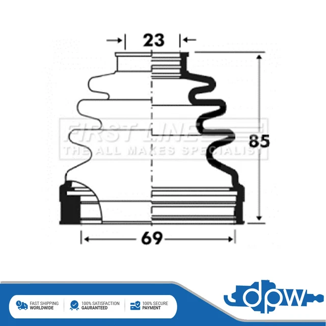 FITS VW GOLF Audi A3 CV Joint Boot Set Front Rear Inner Outer DPW ...
