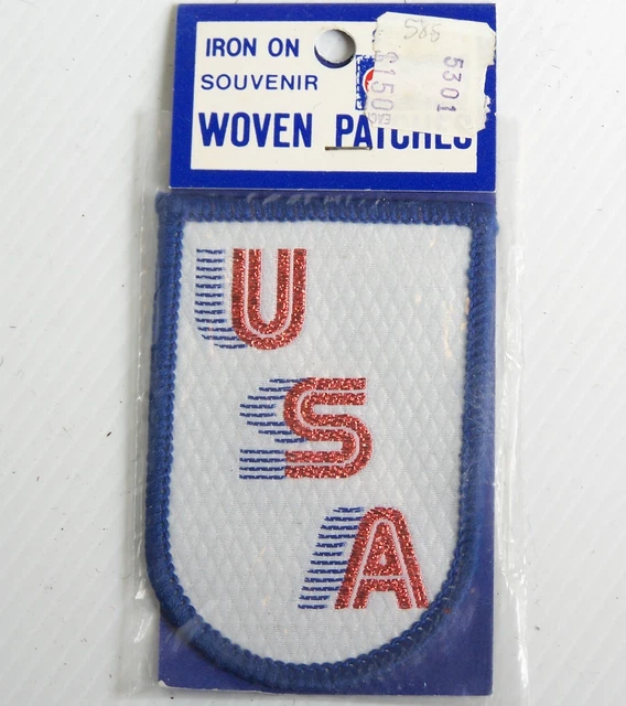 VINTAGE UNITED STATES Usa Olympic Team Souvenir Patch Woven Cloth Sew ...