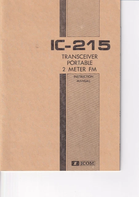 MODE D 'EM Ploi Avec Schéma pour Icom pour IC-215 Dans Anglais EUR 14,86 - PicClick FR