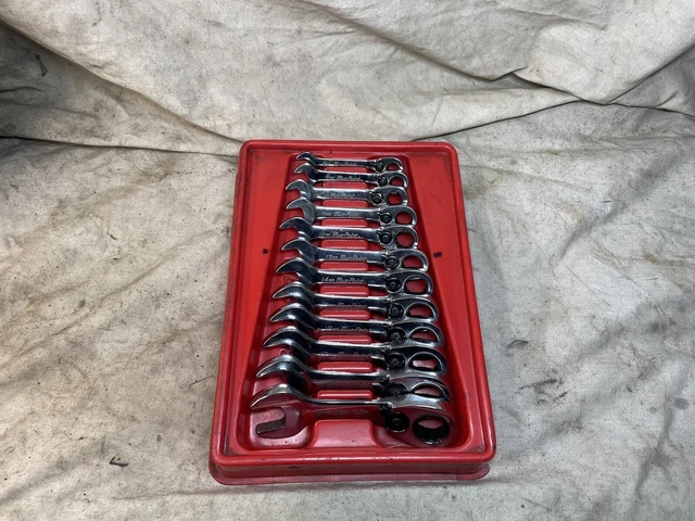 BLUE POINT BY Snap On Stubby Mini Ratchet Spanner Set 8mm to 19mm £185. ...