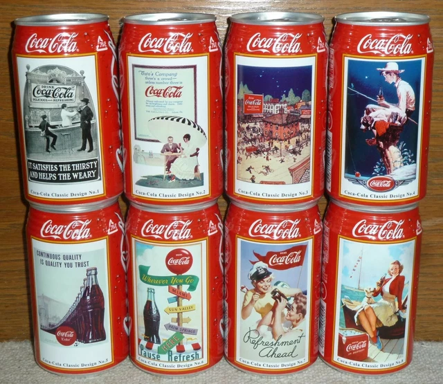 RARE COCA-COLA COKE 120th ANNIVERSARY Designs can SET cans JAPAN soft ...