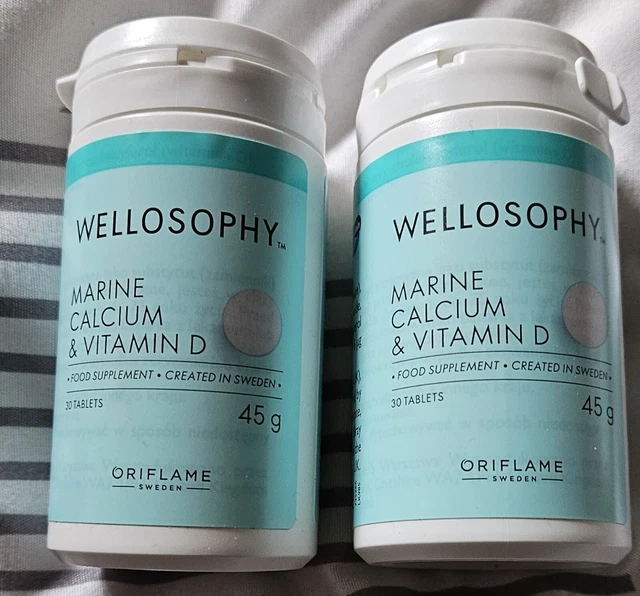 ORIFLAME WELLNESS MARINE CALCIUM & VITAMIN D - 30 food suplement X 2 £ ...