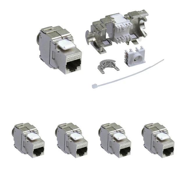 4X KEYSTONE JACK Module Cat.6a RJ45 Stp sans Outil Adaptateur Réseau ...