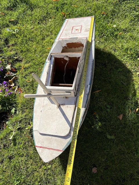 WOODEN PROJECT UPCYCLE RC RADIO CONTROLLED boat large hull SPARES ONLY ...