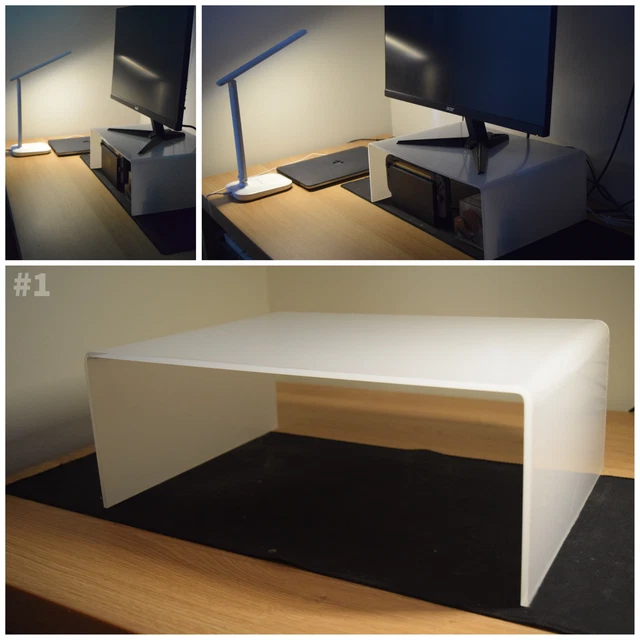 HOME ACRYLIC MONITOR Stand Custom Desk Laptop PC computer screen riser ...