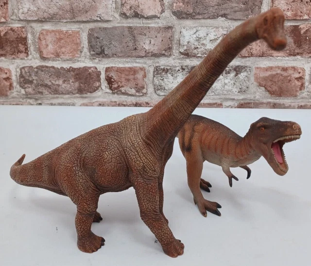 SCHLEICH BRACHIOSAURUS DINOSAUR &Tyrannosaurus Rex Natural History ...