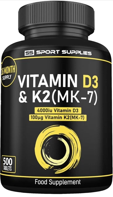 VITAMIN D3 K2 MK7 500 Micro Tablets 4000iu For Healthy Bones Immune ...