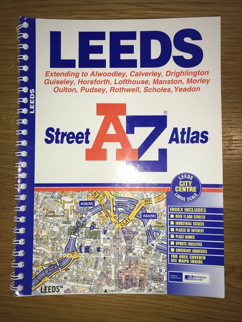 VINTAGE A-Z STREET Atlas Map Of Leeds Map 1999 £3.60 - PicClick UK