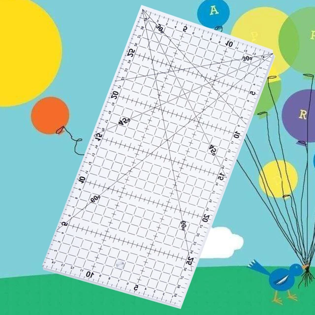 GRID LINE RULER Clear Ruler Quilting Ruler Acrylic Ruler Fabric £10.29 ...