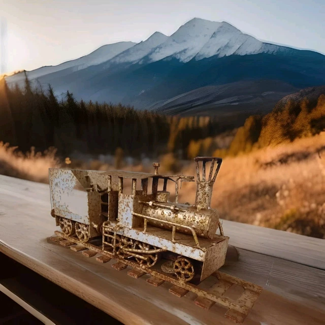 LARGE VINTAGE SCRATCH Built Model Of Decommissioned Steam Train ...