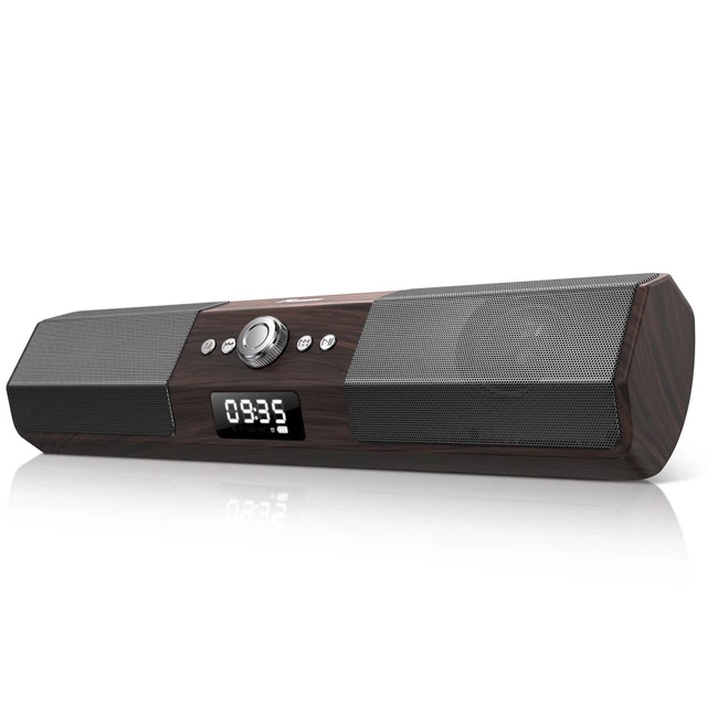 WOOD GRAIN SPEAKER Pc Desktop Speakers Computer Wireless 20W Sound £46. ...
