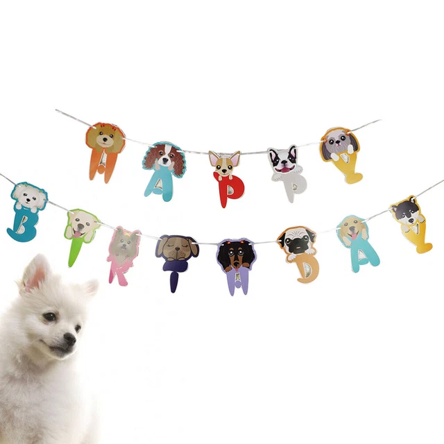 DOG THEMED PARTY Decorations Streamer Happy Birthday Banner £7.15 ...