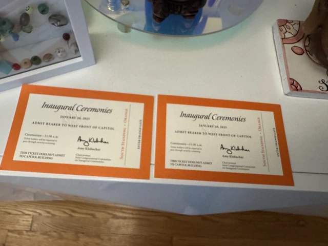 2025 DONALD TRUMP & JD Vance Inauguration Ticket - Orange Lot 2 Tickets ...