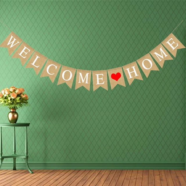 WELCOME BACK HOME Banner Home Banner Swallowtail Flag Banner £7.45 ...