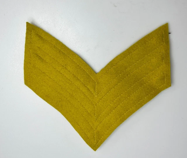 BRITISH ARMY Sergeant Rank Badge patch Gold On yellow 140 x 65 mm £10. ...