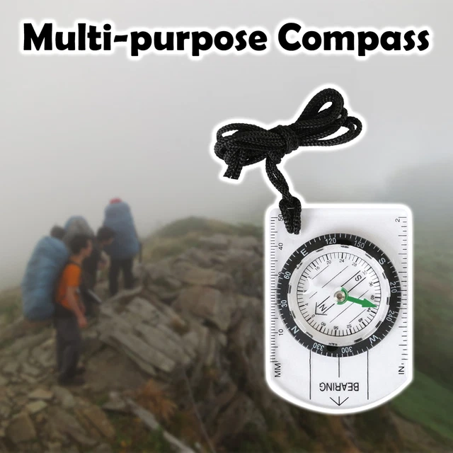 MULTI-PURPOSE COMPASS HIKING Map Ruler Outdoor Scale Navigation Camping ...