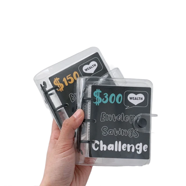 TRANSPARENT SAVINGS CHALLENGE Binder Envelopes Money Saving Binder ...