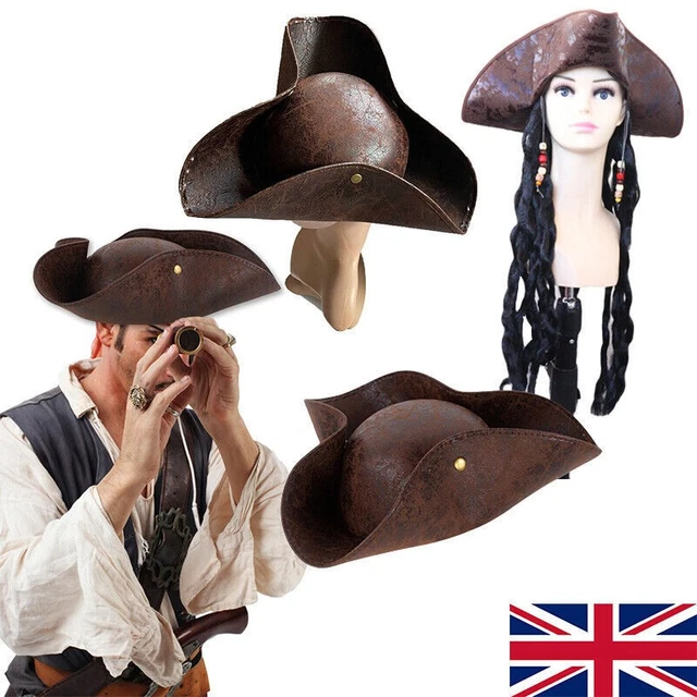 FANCY HAT ADULTS Caribbean Tricorn Fancy Kids UK Pirates Pirate Dress ...