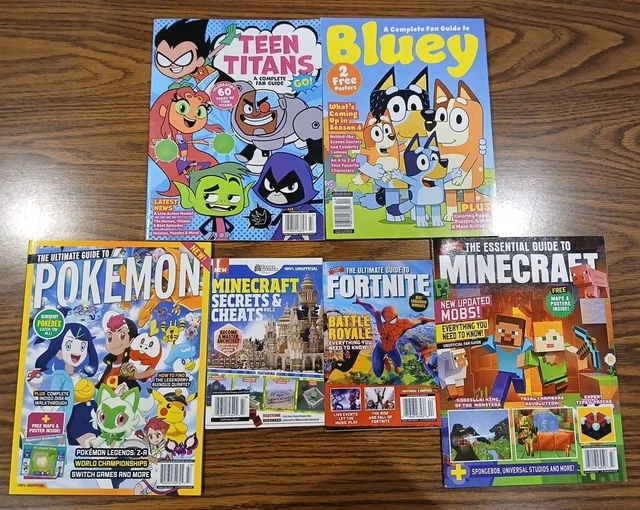 LOT OF 6 Kids Anime Magazines Bluey Pokemon Minecraft Fortnite Bluey ...