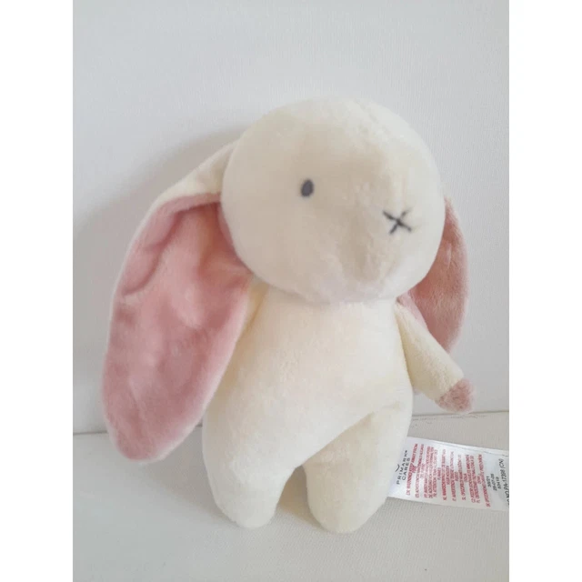 PRIMARK WHITE BUNNY Rabbit Plush Pink Ears Comforter Cuddly Toy 6.5 ...