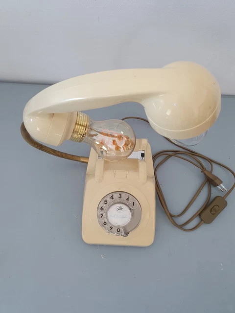 VINTAGE 1981 ROTARY dial phone retro desk lamp rotary telephone+2 LED ...