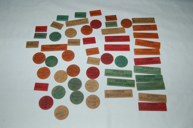 LOT DE JETONS Publicitaires citron Bigallet Jinot pour Cartes à Jouer ...