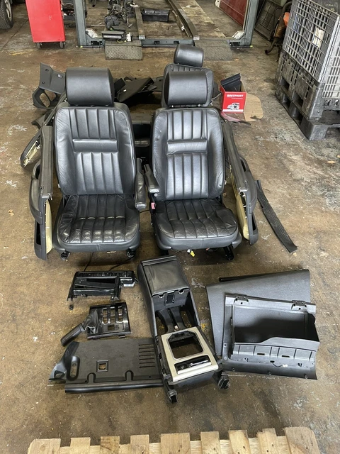 RANGE ROVER P38 black leather electric seats interior with piano black ...