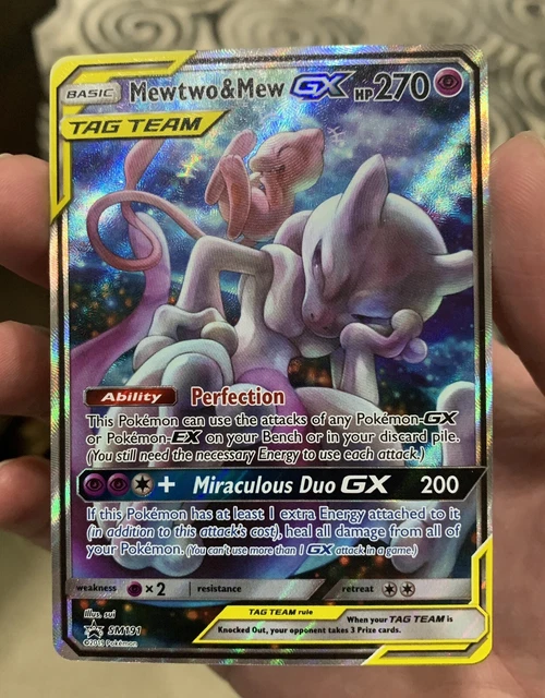 POKEMON - MEWTWO & Mew GX - SM191 - Sun & Moon Promo NM - Black Star ...