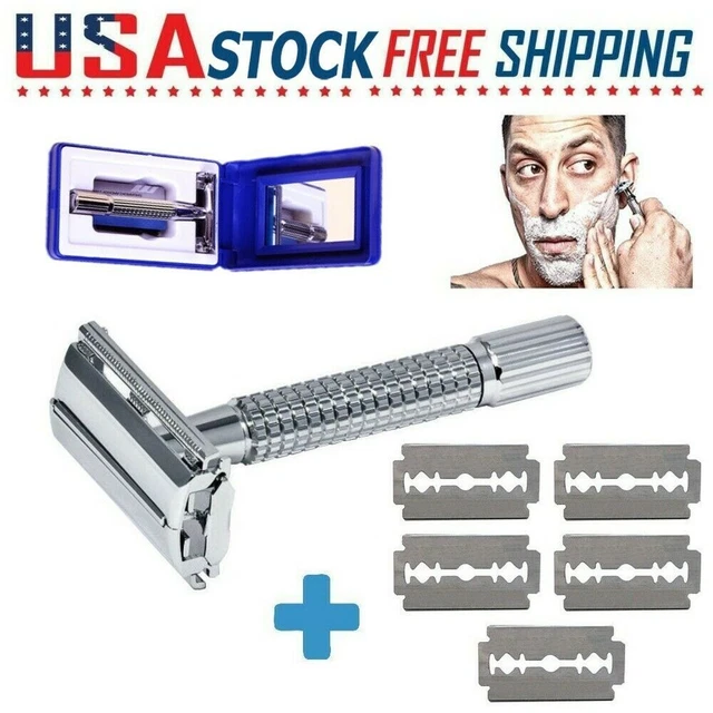 CLASSIC MEN’S TRADITIONAL Double Edge Chrome Shaving Safety Razor + Box ...