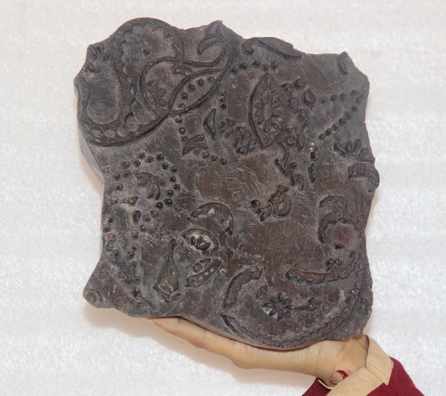 VINTAGE HAND-CARVED INDIAN Wooden Printing Blocks Textile Fabric India ...