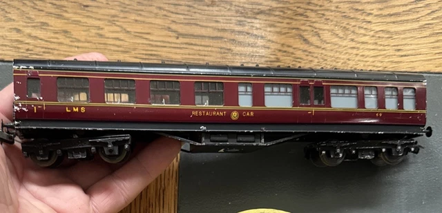 EXLEY OO GAUGE LMS 1st Class Metal Restaurant Car 44 Maroon Good ...