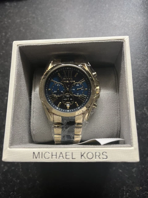 MICHAEL KORS BRADSHAW Gold-Tone Blue Dial Watch MK6268 BNIB Bargain ...