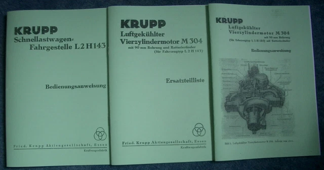 BEDIENUNGSANWEISUNG KRUPP LKW L2H143 & Beschreibung & Ersatzteilliste ...