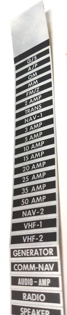 METALLIC LABEL STRIP for Aircraft Cockpit, 41 Labels - 7/8" x 3/16 ...