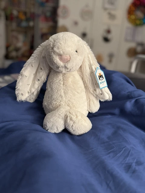 GENUINE JELLYCAT MEDIUM Original Bashful Twinkle Bunny White Stars BNWT £31.64 - PicClick UK